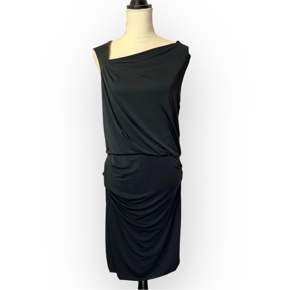 Halston Heritage | Dresses | Nwt Halston Heritage Sz 2 Black Draped ...